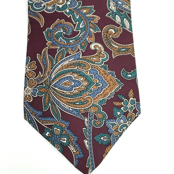 Windsor | Accessories | Windsor Mens Red Blue Gold Floral Silk Necktie ...